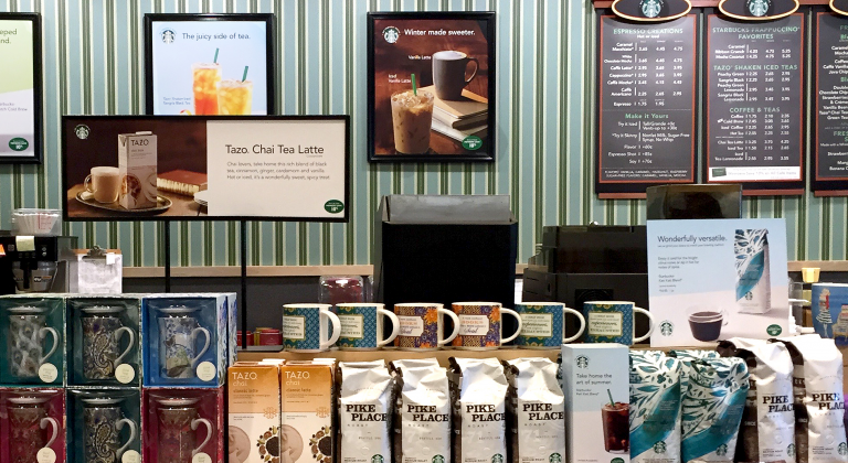 starbucks display | Medallion Retail